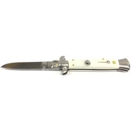Side Open Spring Flick Knife - White