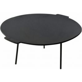 Totai Round Cast Iron Griddle Plate With Removable Legs - Black, 44.7cm