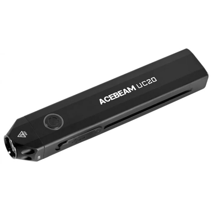 Acebeam UC20 Flat 1000 Lumen EDC Black Flashlight With Three Light Sources