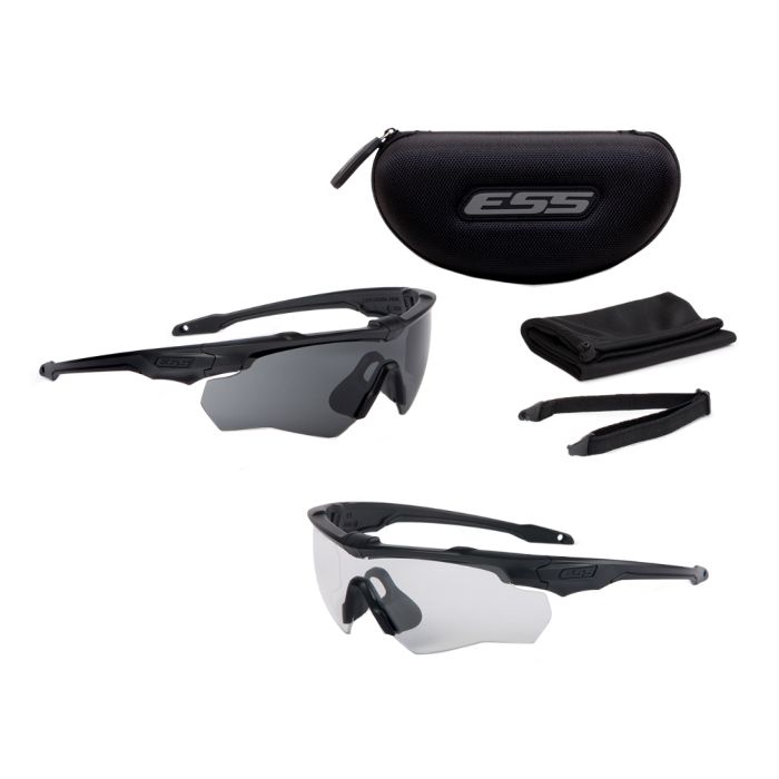ESS Crossblade 2X Ballistic Glasses Kit - Black Frame, Smoke Grey ...