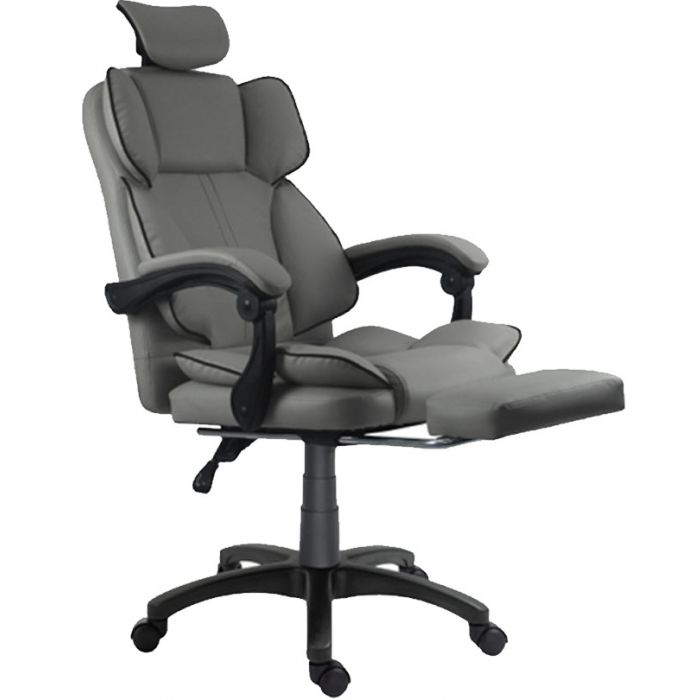Everfurn Emperor High Back Office Chair With Leg Rest - Black