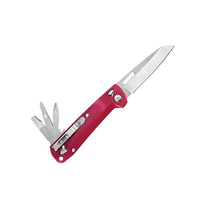 Leatherman Free K2 Pocket Multi-Tool - 8 Tools, Peg Packaging, Crimson