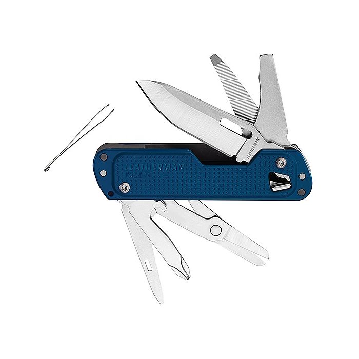 Leatherman Free T4 Pocket Multi-Tool - 12 Tools, Peg Packaging, Navy