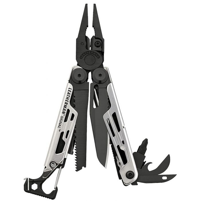 Leatherman Signal Pocket Multi-Tool - 19 Tools, Peg Packaging, Black/Silver