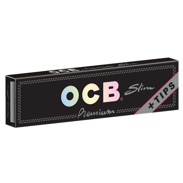 OCB Slim Rolling Paper And Tips - Black Single