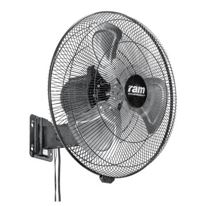 Ram Heavy Duty 3 Speed Wall Fan - 450mm, 18", Black