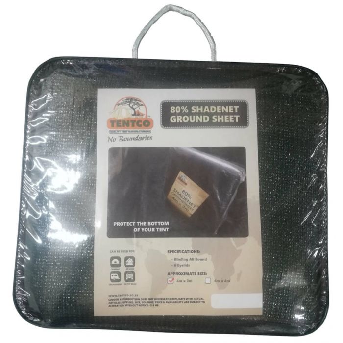 Tentco 80% Shade Net Ground Sheet - Green, 3.0m X 4.0m